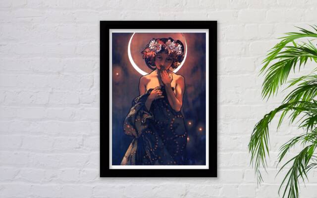 Framed Alphonse Mucha The Evening Star Art Nouveau Poster Print Wall by ...
