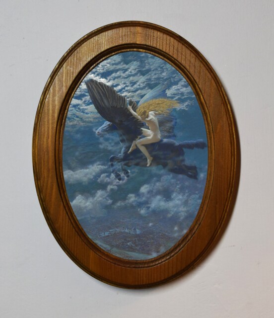 Light Oak Oval Wooden Framed Picture, Edward Robert Hughes Dream Idyll ...