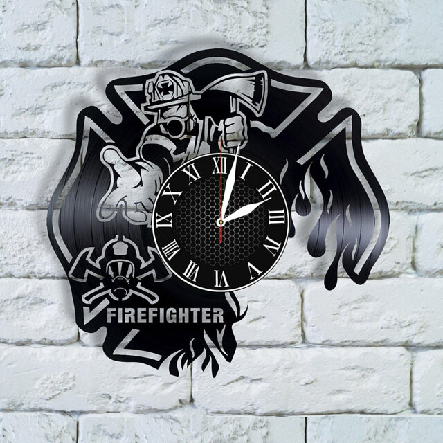 Firefighter Wall Clock - Unique Decor For Firehouse Or Home, Perfect ...