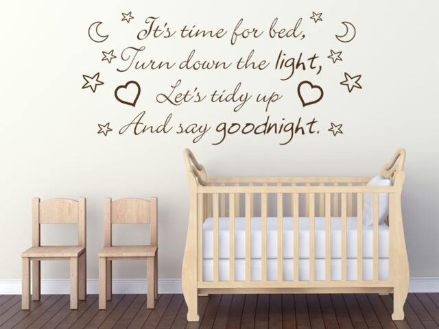 Nursery Wall Decal It's Time For Bed Vinyl Sticker by Etsy | ufurnish.com