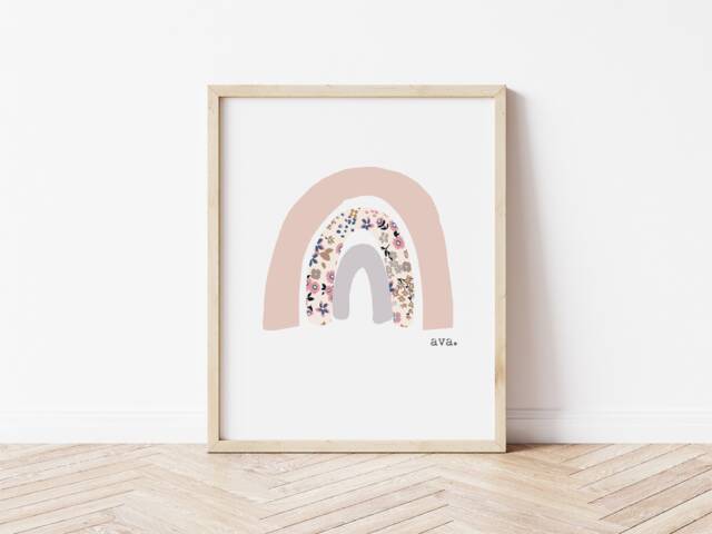 Personalised Nursery Wall Art Pastel Rainbow Prints Posters Pictures A4 ...
