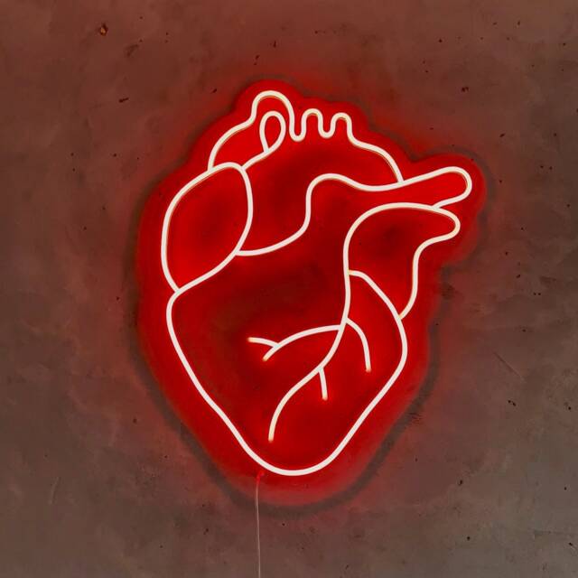 Neon Sign Led Neon Heart, Human Heart Sign, For Home Decor, Wall Decor ...