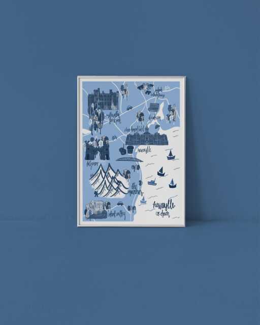 Map Of Newcastle, Newcastle County Down Map, Illustrated Map Newcastle ...