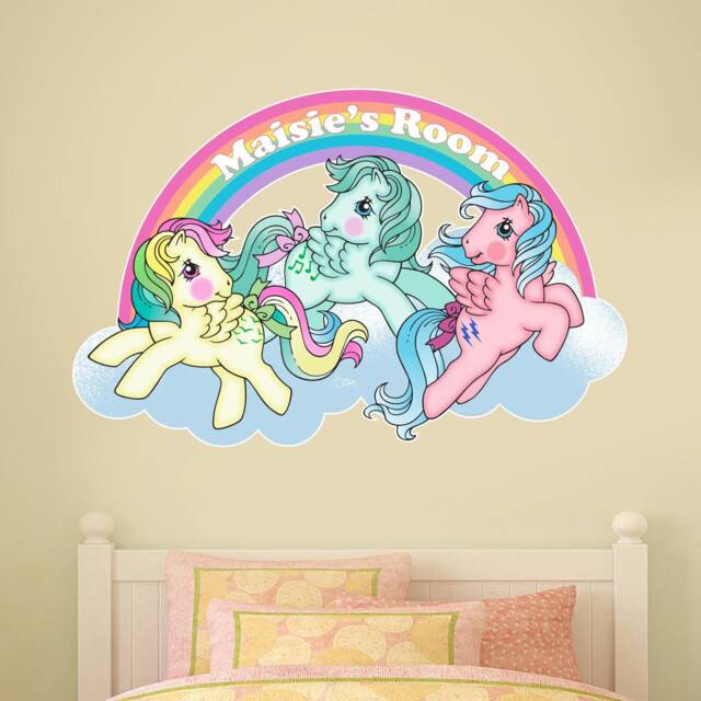 My Little Pony Retro Rainbow Personalised Name Wall Sticker Decal Art ...