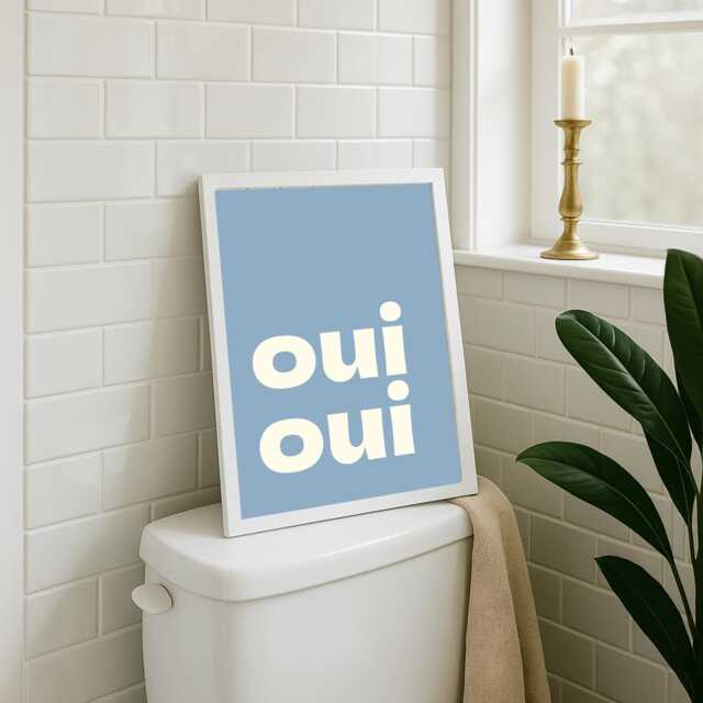Oui Print Retro Bathroom Wall Art by Etsy | ufurnish.com