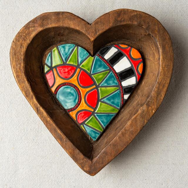Handmade Heart Tile Framed Ceramic Wall Art, 12 Inch, Made To Order ...