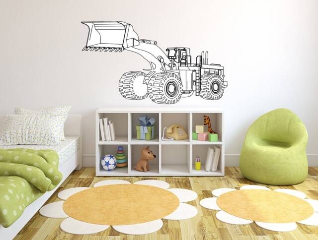 Excavator Wall Decal Digger Vinyl Tractor Art Machinery Sticker ...