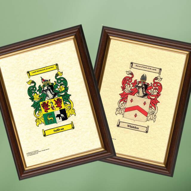 Coat Of Arms/Family Crest A4 Size With Dark & Gold Frame - Free ...