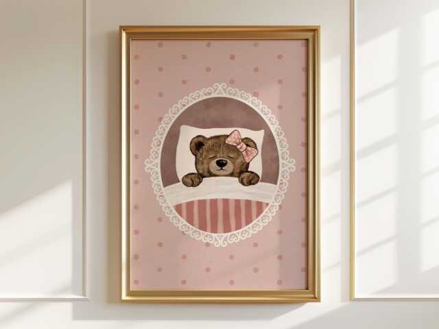 Sleeping Bear Art Print Watercolor Nursery Wall Decor by Etsy ...