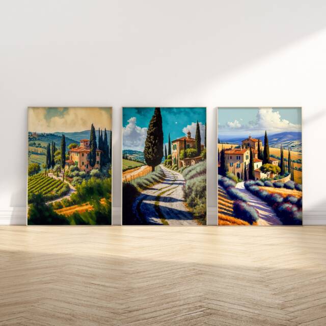 Tuscany Landscape Art Prints Italian Wine Country Set Of 3 by Etsy ...