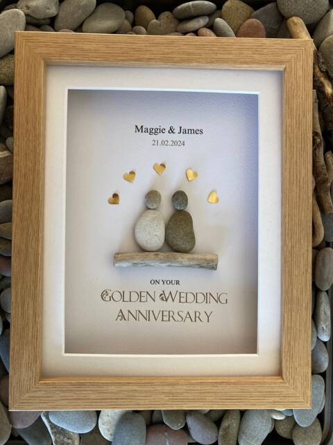 Anniversary Pebble Art 10x8 by Etsy | ufurnish.com