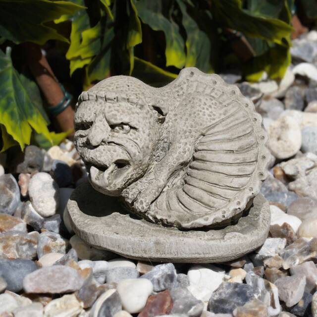 Fish Gargoyle Statue - Reconstituted Stone Mythical Concrete Gremlin ...