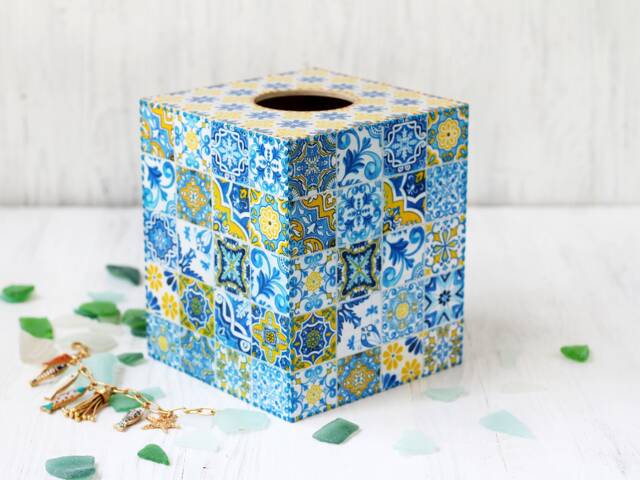 Tissue Box Cover Spanish Majolica Tiles Style , Made To Order by Etsy ...