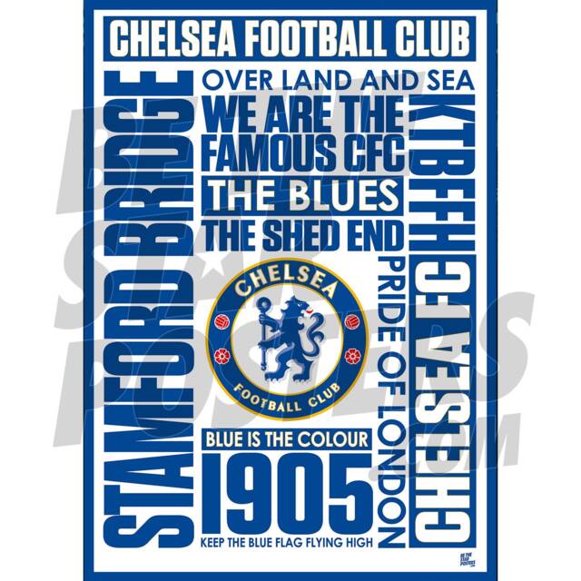 Chelsea Fc Word Poster - Officially Licensed Product A4/ A3/A2 by Etsy ...