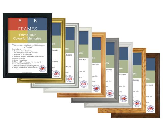 Classic Style Photo Frame Black White Oak Walnut Gold Grey Picture ...