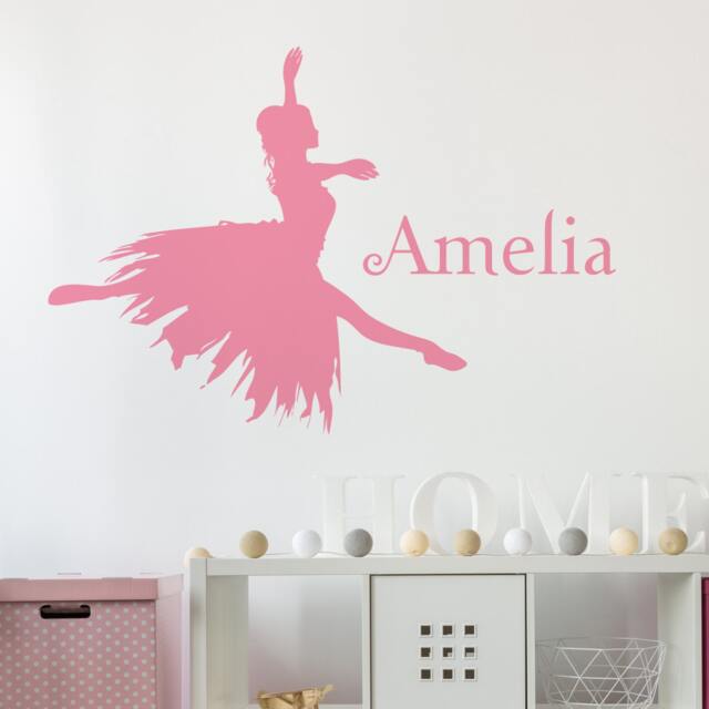 Ballerina Name Wall Sticker-Wall Decal-Bedroom Sticker-Ballerina Decal ...