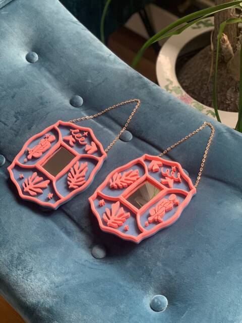 Matisse-Inspired Mirror - Whimsical & Creative Home Accent, Artistic 3D-Printed Mirror, Modern ...