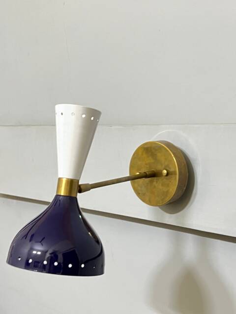 2 Wall Light 1950S Italian Diablo Lights, Stilnovo Style - Sconce Brass ...