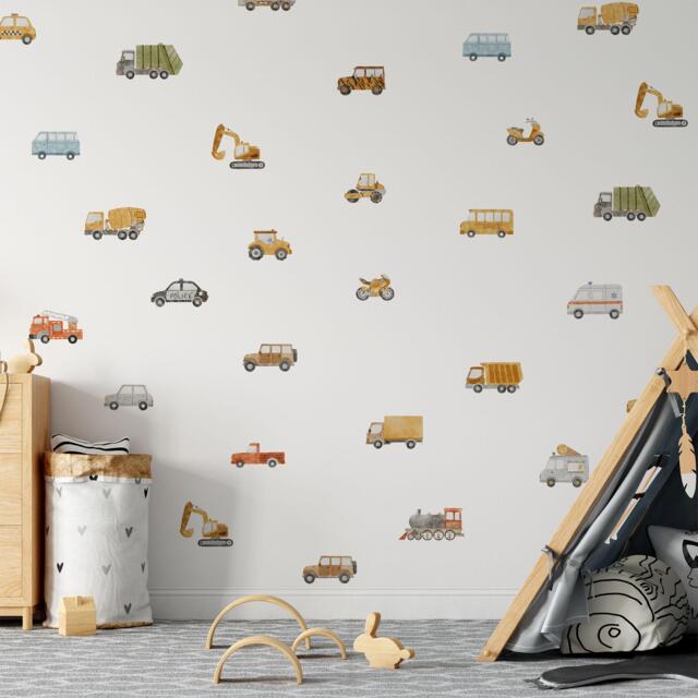 Transport Vehicles Wall Decals Peel & Stick Nursery Decor by Etsy ...