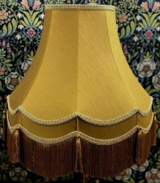 Antique Gold Gallery Fabric Lampshade For Bedside Table Floor Standard ...