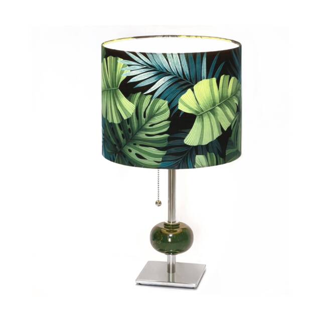Modern Tropical Table Lamp, Chrome & Marble Base, Midcentury Riviera ...