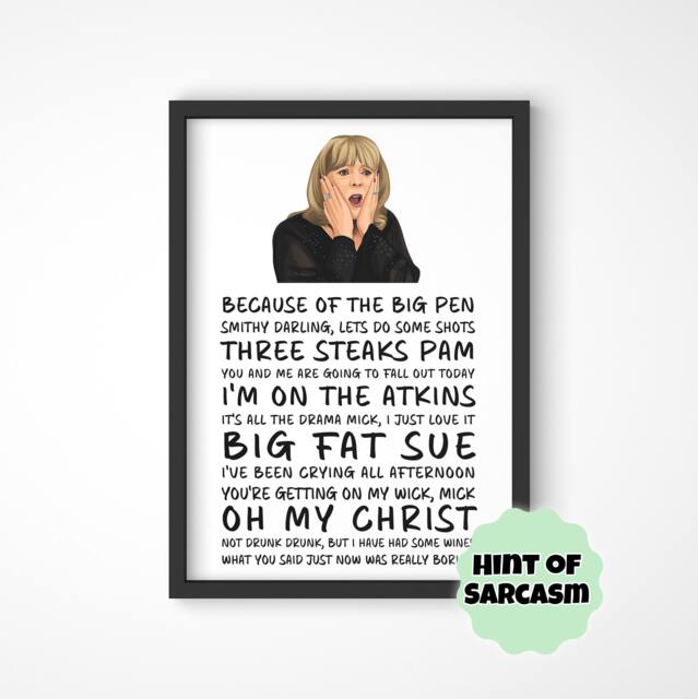 Gavin & Stacey Inspired Pam A4 Best Quotes Print - Funny Print - Home ...