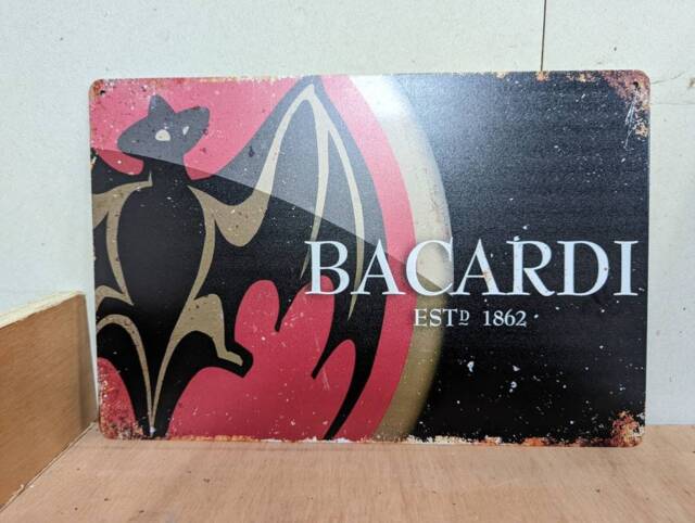 Bacardi Metal Sign 30x20cm Plaque Home Bar Man Cave Decor Wall Plate by ...