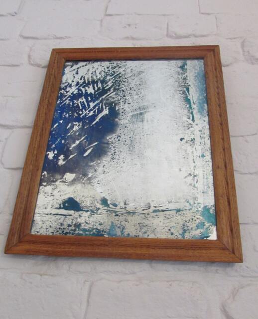 Distressed Blue Mirror Set in A Oak Frame by Etsy | ufurnish.com
