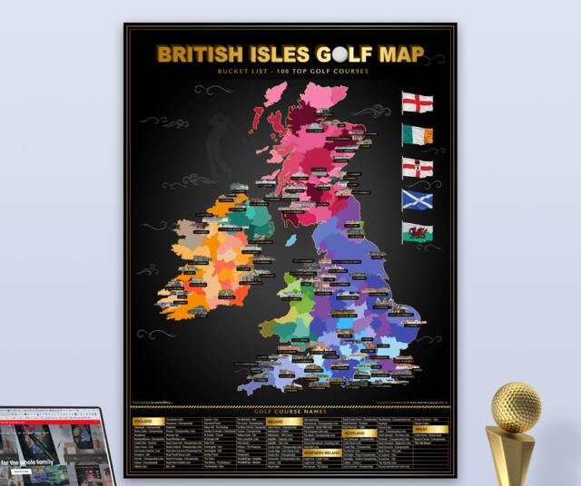 British Isles Scratch Off Golf Map by Etsy | ufurnish.com