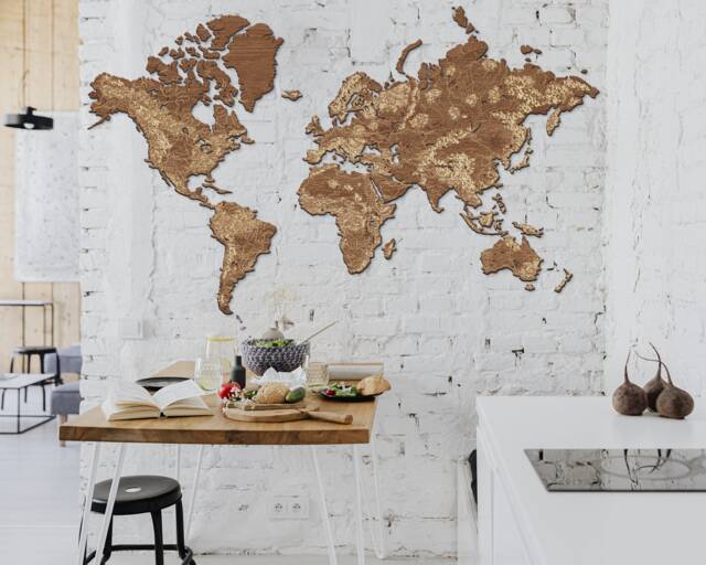 Extra Large Wood World Map, Handmade Wooden Map Of The World, Wall For ...