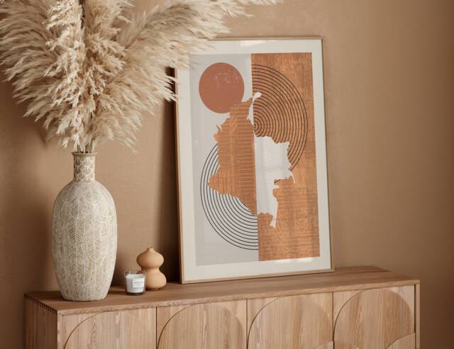 Colombia Map Wall Art Print - Boho Mid Century by Etsy | ufurnish.com