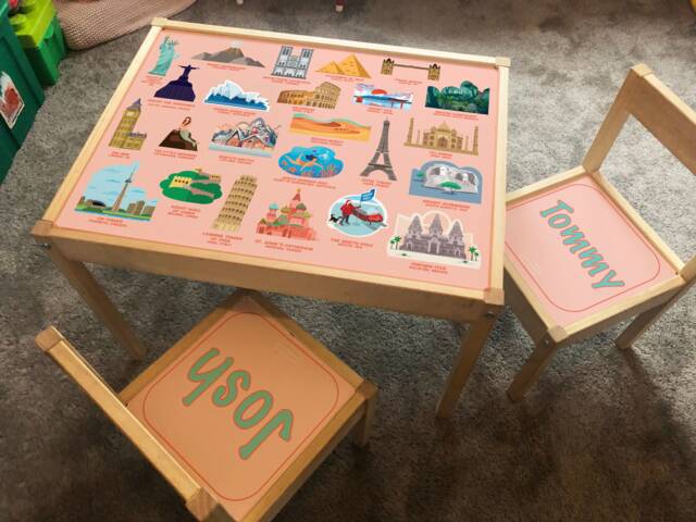Personalised Children's Sticker Set For Ikea Latt Wooden Table & 2 ...