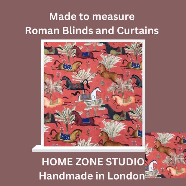 Custom Made/Roman Blinds Arabian Horses Rusty Red Fabric With Palm Tree ...