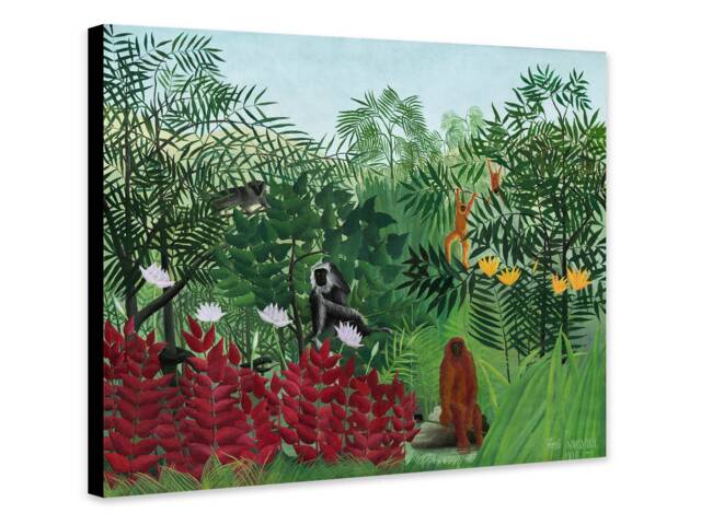 Tropical Forest With Monkeys By Henri Rousseau - 1910 - Wrapped Frame ...