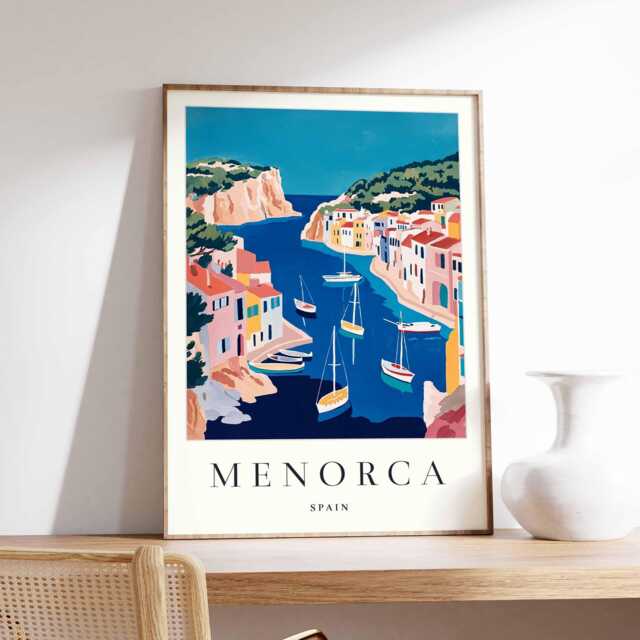 Menorca Travel Poster Coastal Spain Art Print by Etsy | ufurnish.com