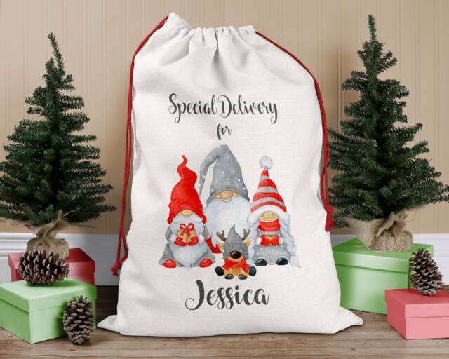 Personalised Christmas Sack, Gonk Sack Eve Stocking, Bag, Father ...