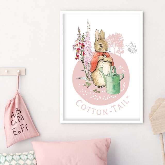 Official Peter Rabbit Print - Cotton Tail Garden Circle Wall Art by ...