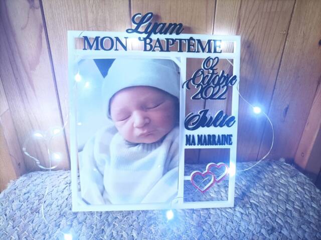 Personalized Baptism Photo Frame With First Name & Godfather/Godmother ...