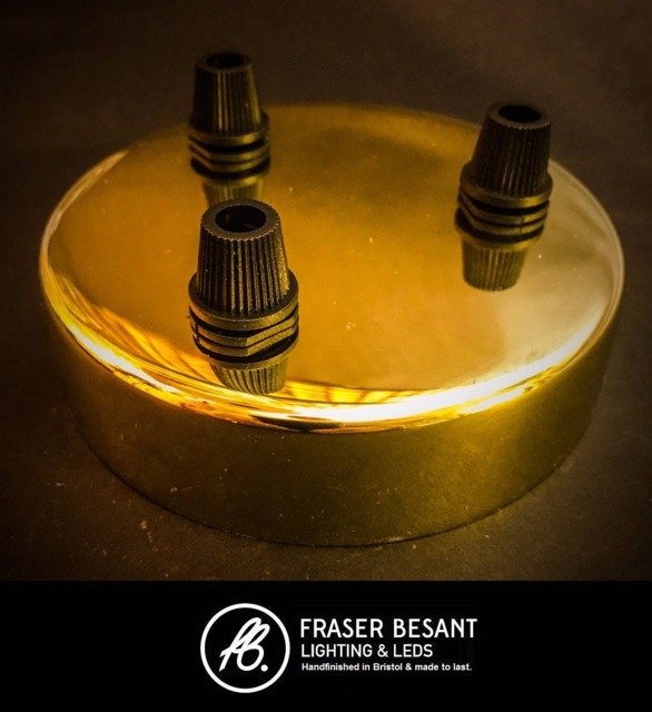 Gold 3 Way Metal Lighting Ceiling Rose For Pendant Lights by Etsy ...