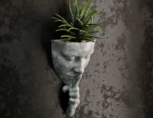 Wall Mounted Plant Pot - Face Eco Friendly by Etsy | ufurnish.com
