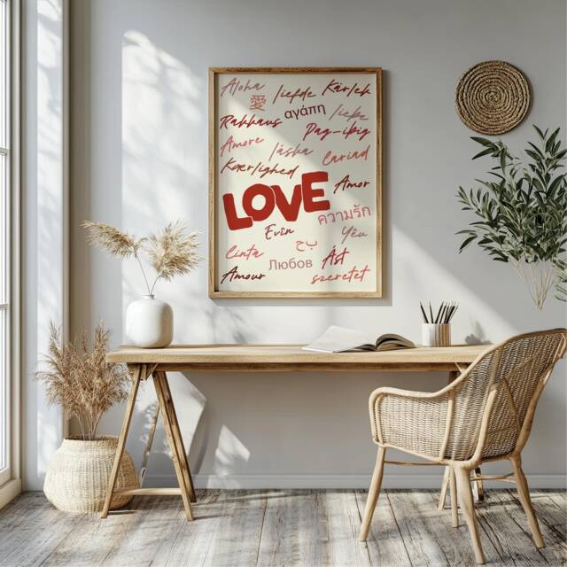 Love in Different Languages Print - Romantic Typography Wall Art ...