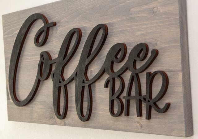 Wood Coffee Bar Sign, Wall Decor, Farmhouse Rustic Sign by Etsy ...