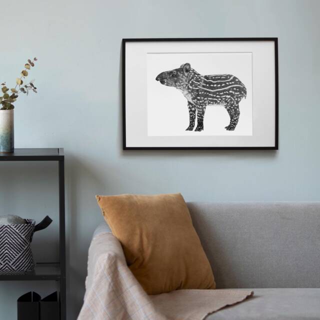 Tapir A4 Art Print // Gift, Black & White Pen Art, Animal Print ...