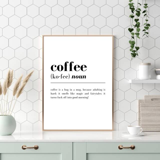 Coffee Definition Print - Kitchen Wall Art Prints Decor Home by Etsy ...