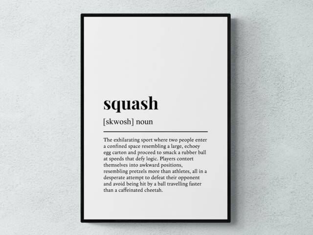 Squash Funny Definition Sport Gift Wall Art Print by Etsy | ufurnish.com