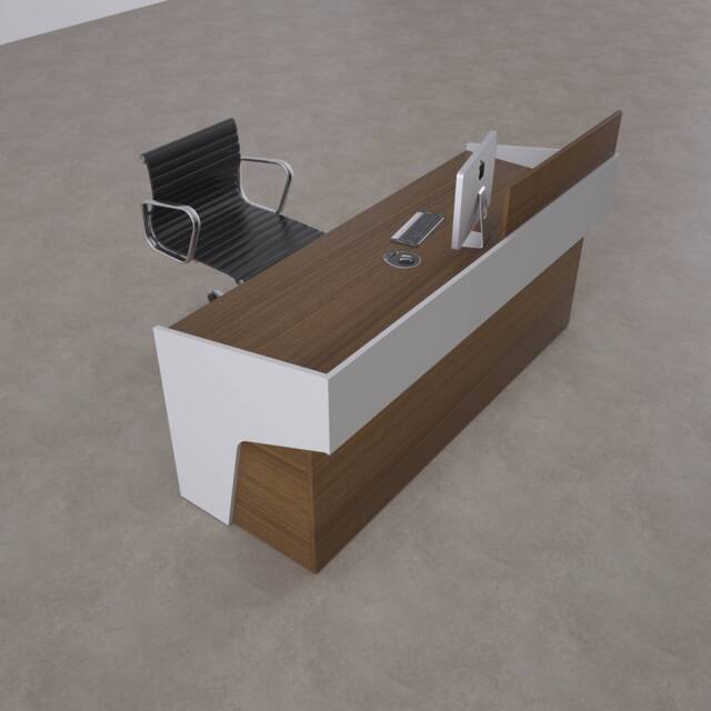 Reception Desk Model 6 Walnut-White, Custom Desk, Office Furniture ...