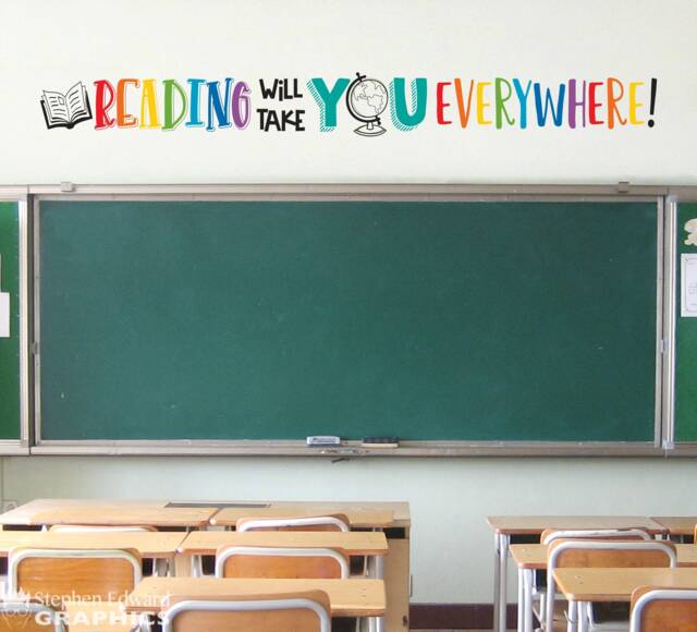 Reading Will Take You Everywhere Decal - Classroom Vinyl Library Wall ...