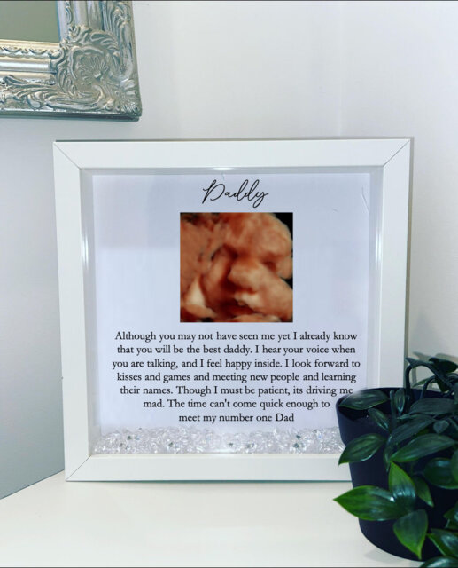 Personalised Deep Box Photo Frame Gift Unique Baby Scan Daddy - First ...