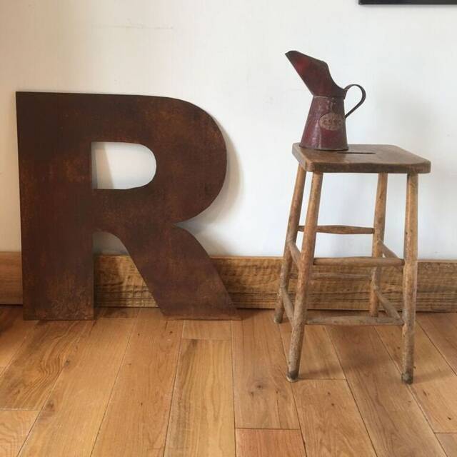 xl Rusty Metal Letter R/70cm /Personalised Gift /Vintage /Industrial ...