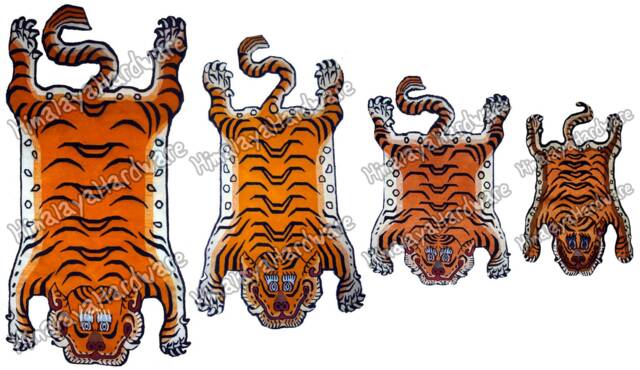 Tibetan Tiger Rug/Carpet Pelt Skin Stripe Orange Tibet Nepal Meditation ...